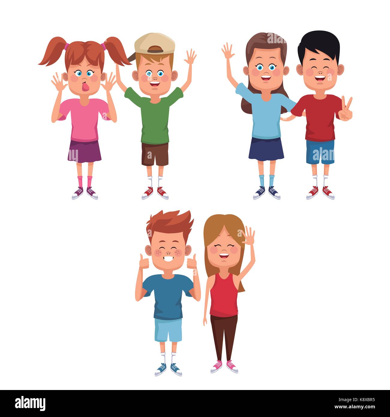 Kids friends cartoon Stock Vector Image & Art - Alamy