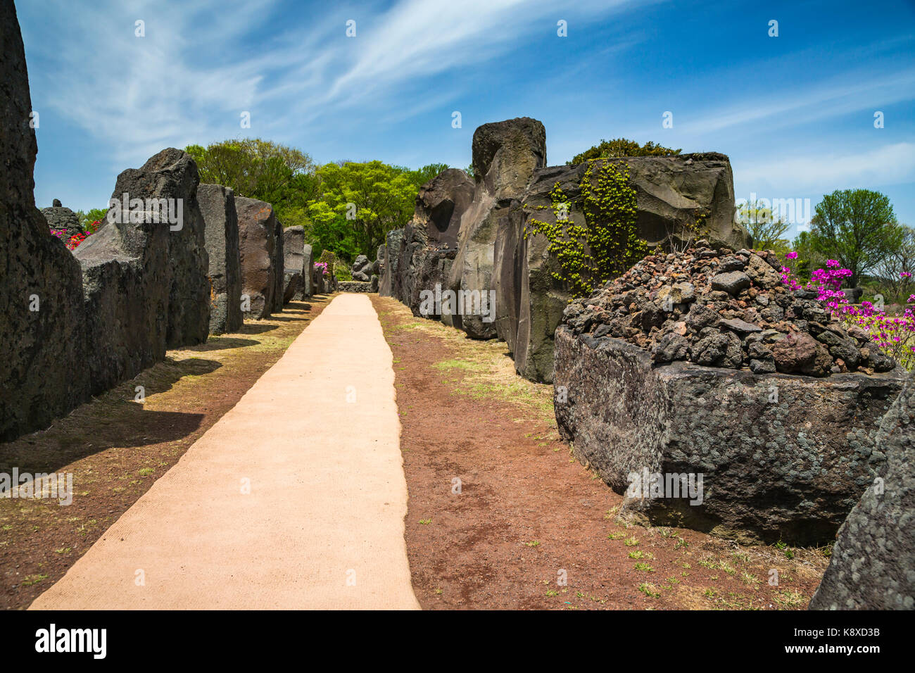 The Jeju Stone Park in Jocheon-eup, Jeju-si, Jeju Island, South Korea ...