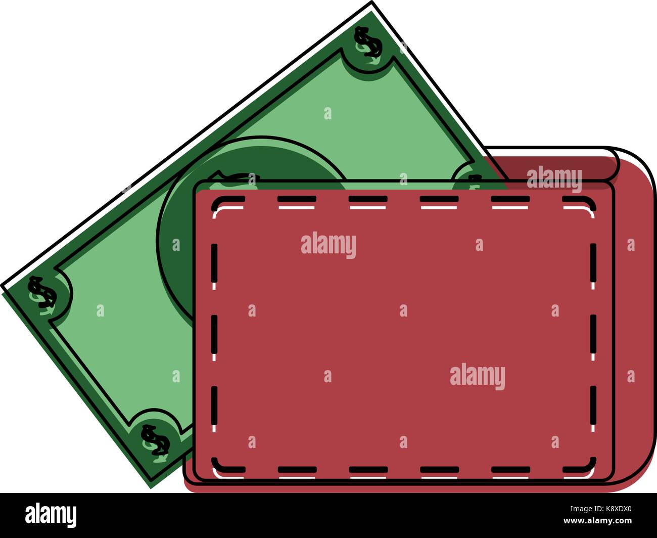 wallet with cash coming out icon image Stock Vector Image & Art - Alamy