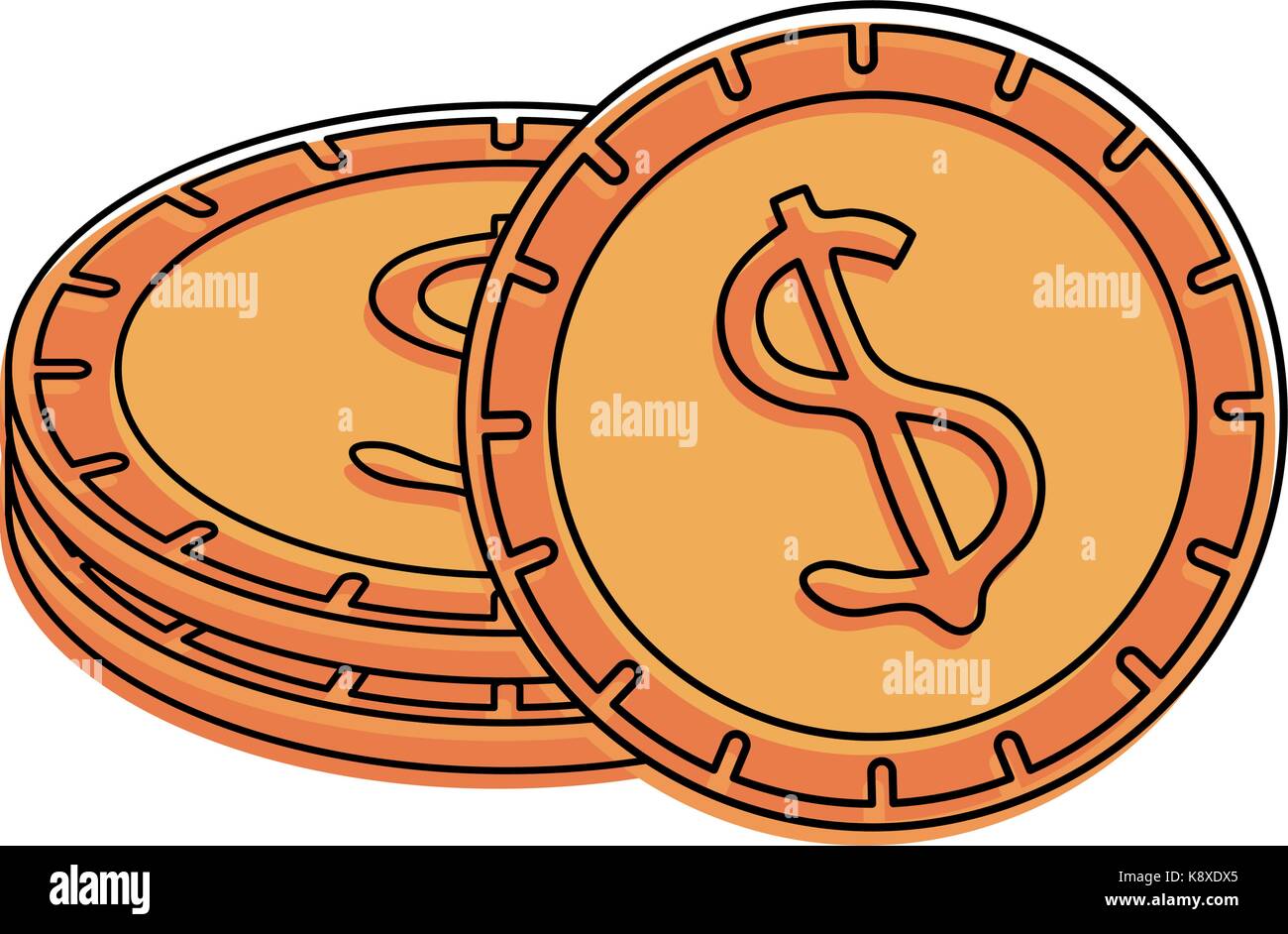 Wallet euro money coins Stock Vector Images - Alamy