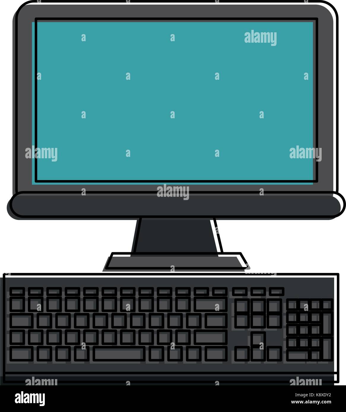 computer and keyboard icon image Stock Vector Image & Art - Alamy