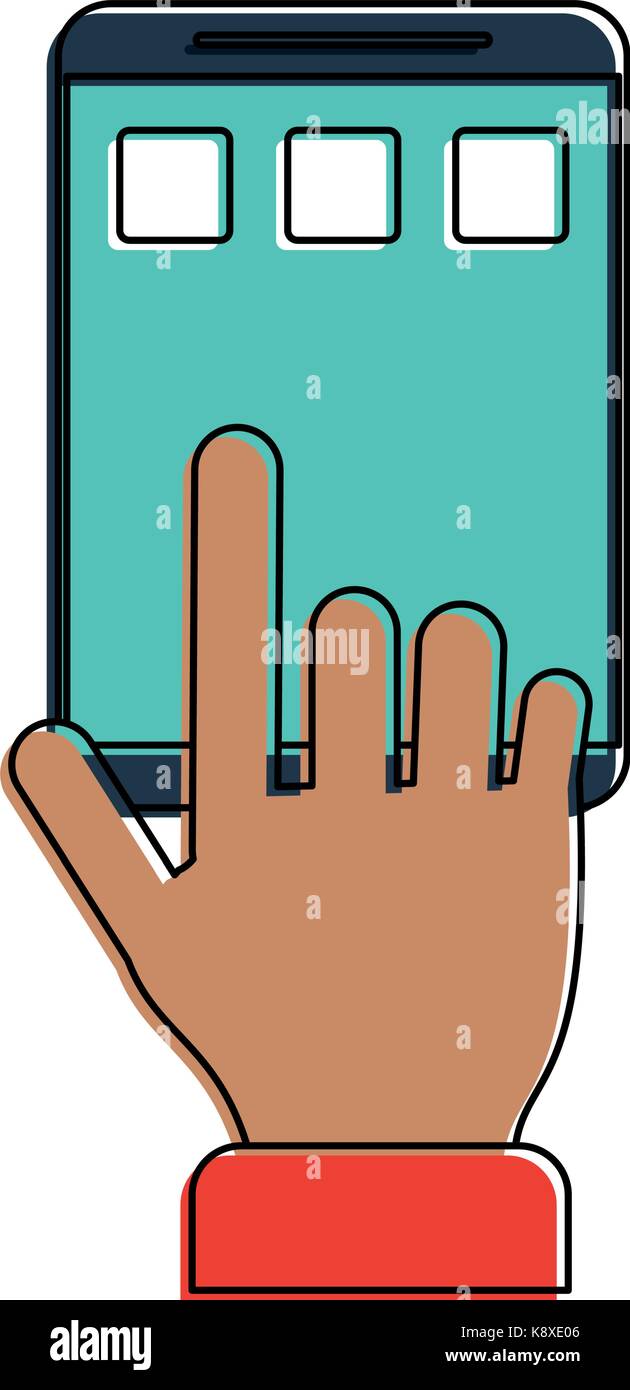 hand tapping smartphone icon image Stock Vector Image & Art - Alamy