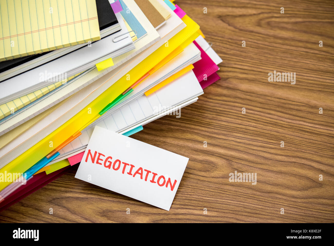 Negotiation; The Pile of Business Documents on the Desk Stock Photo - Alamy