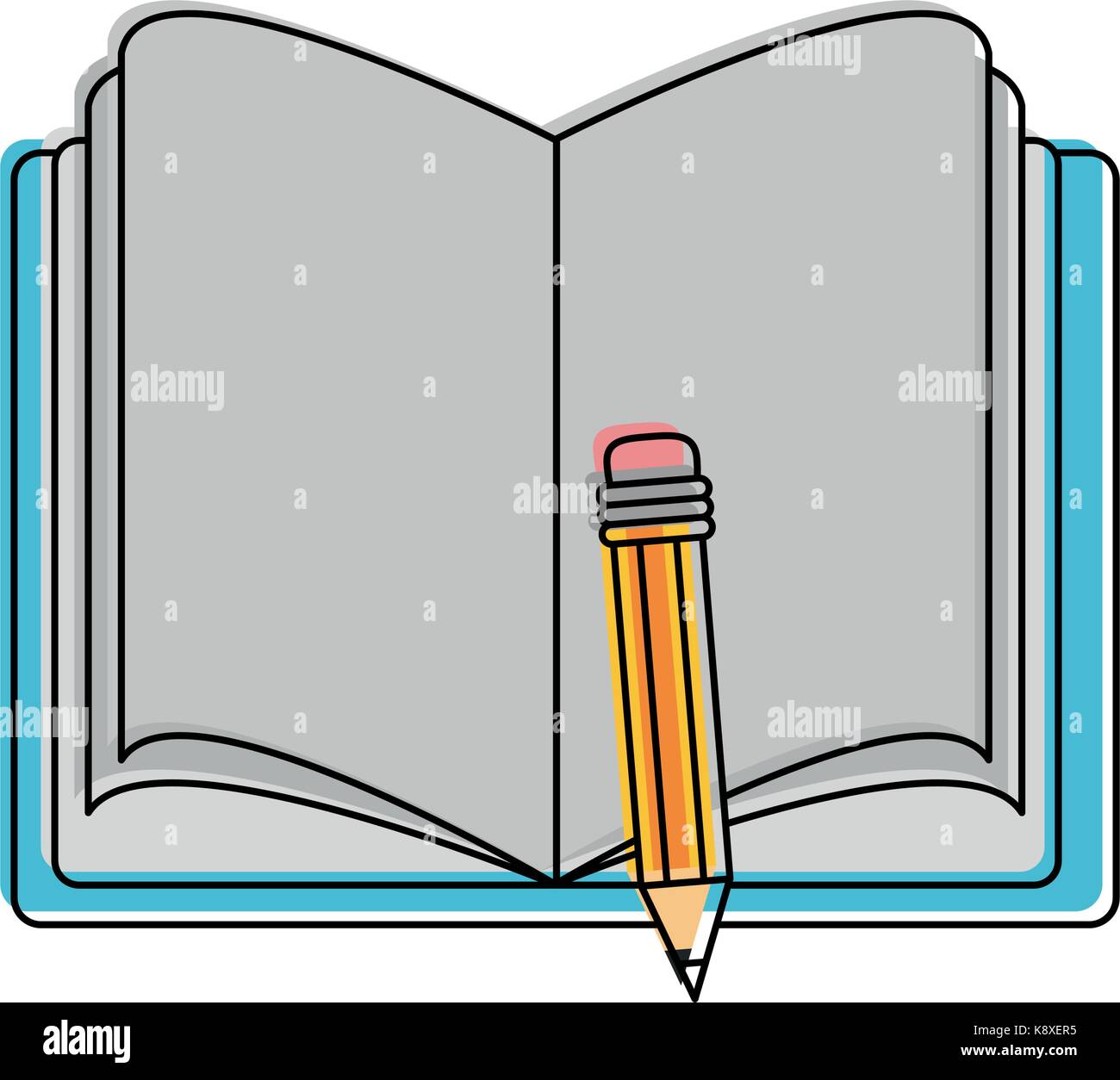 pencil open book with blank pages icon image Stock Vector Image & Art ...