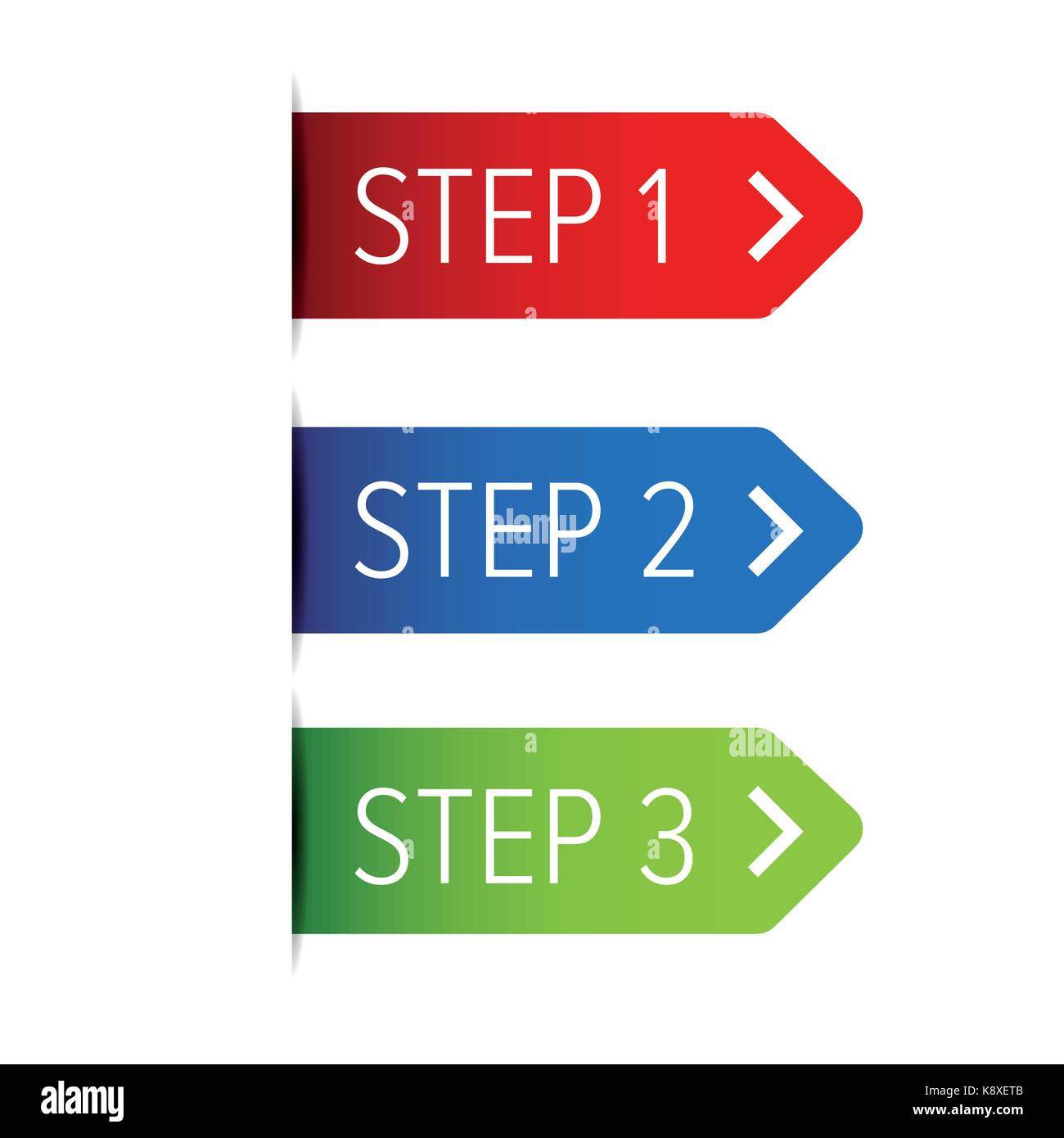 One Two Three steps ribbon progress bar Stock Vector Image & Art - Alamy