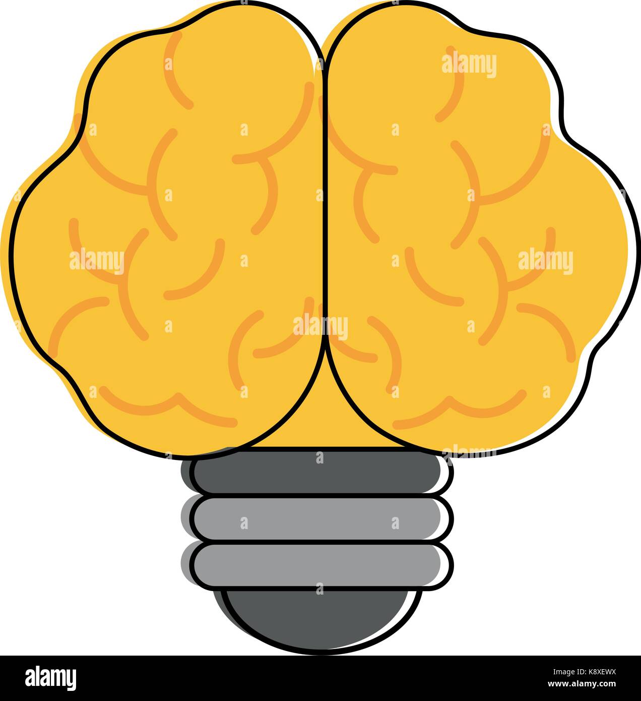 lightbulb with human brain shape icon image Stock Vector Image & Art ...