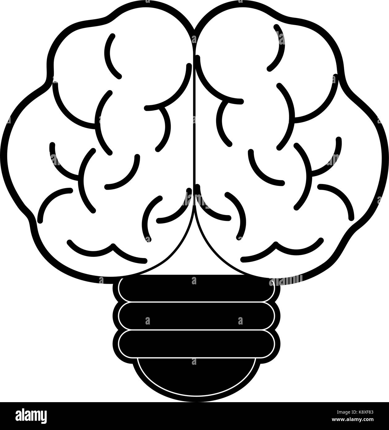 lightbulb with human brain shape icon image Stock Vector Image & Art ...