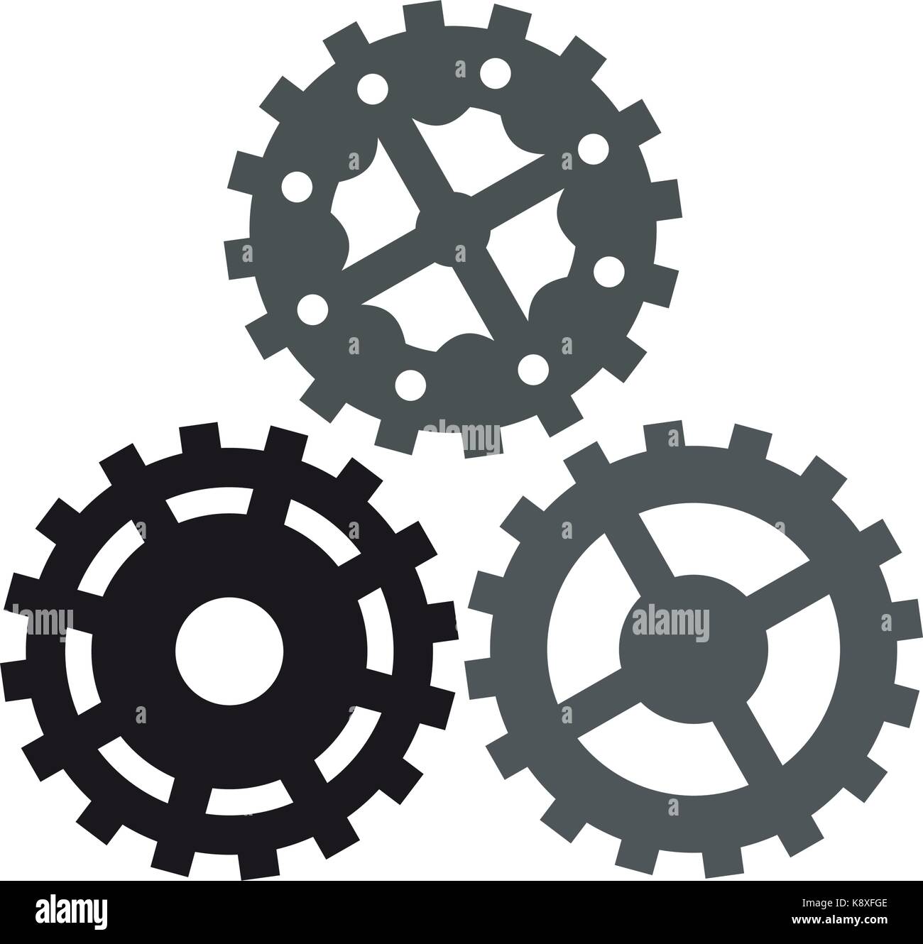 gears three different icon image Stock Vector Image & Art - Alamy