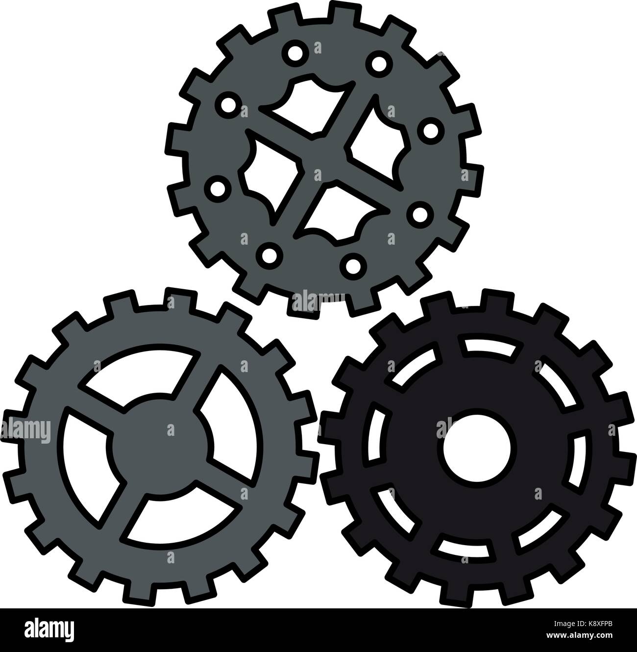 gears three different icon image Stock Vector Image & Art - Alamy