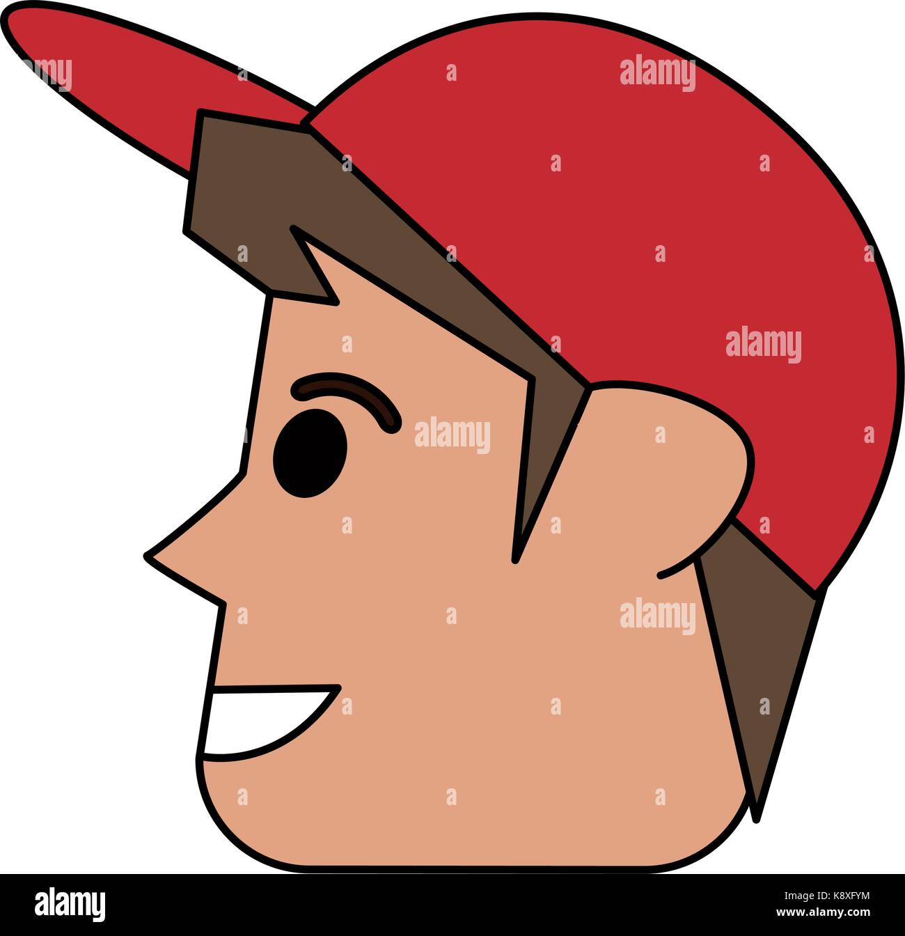 happy man wearing cap sideview icon image Stock Vector Image & Art - Alamy