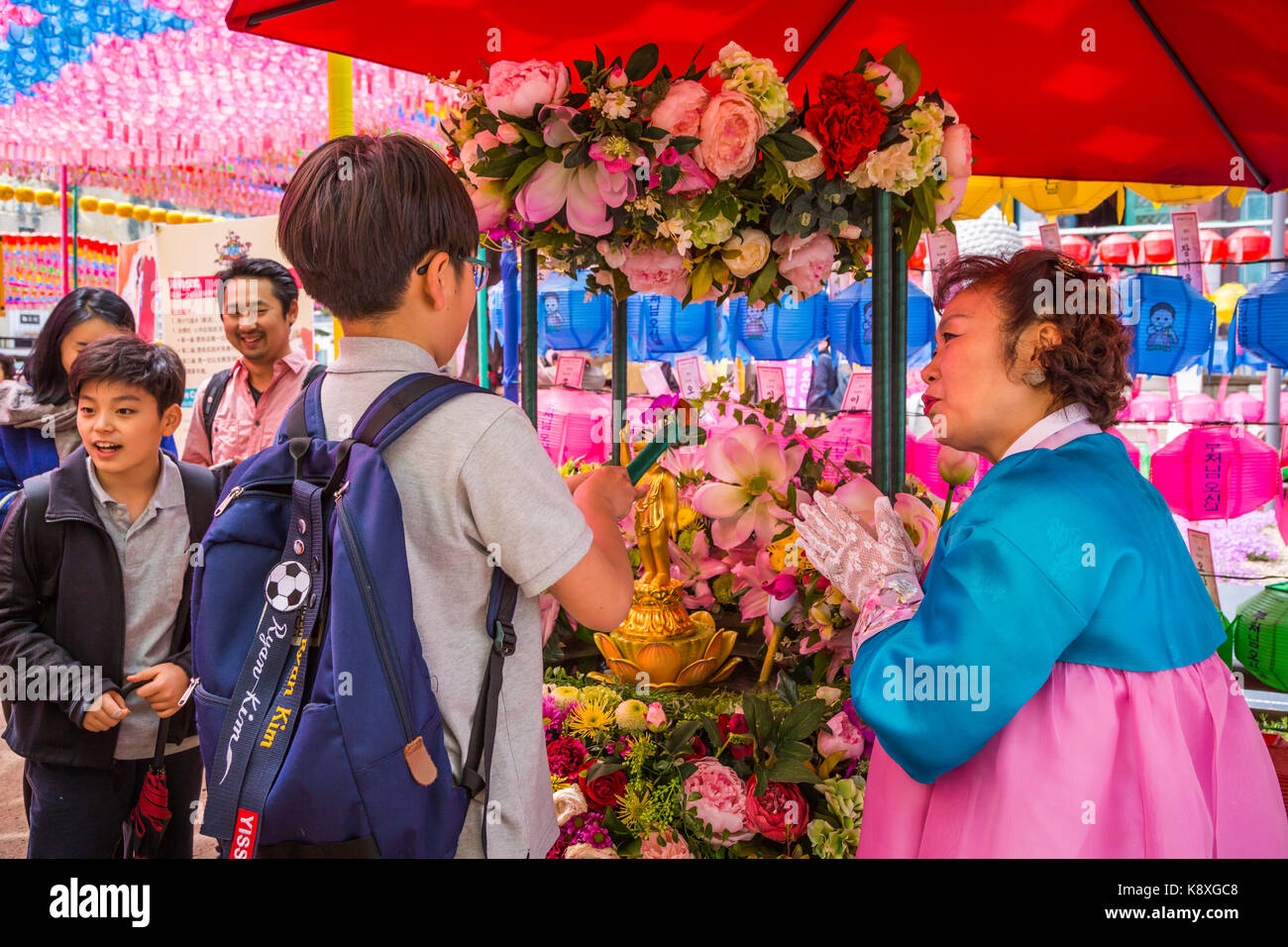 The colorful Jogyesa Buddhist Temple in Seoul, South Korea, Asia Stock ...