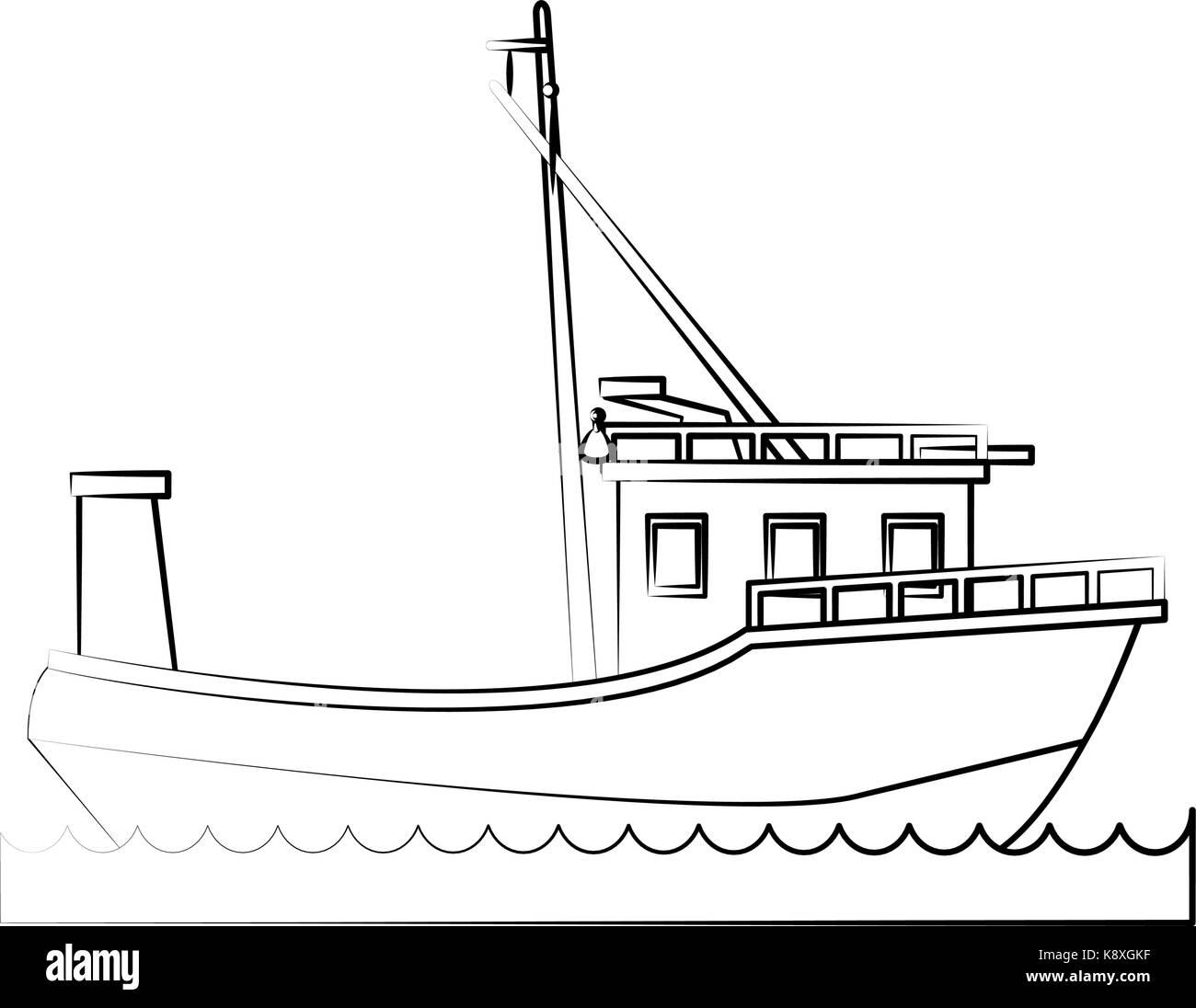 Waves hull boat Black and White Stock Photos & Images - Alamy