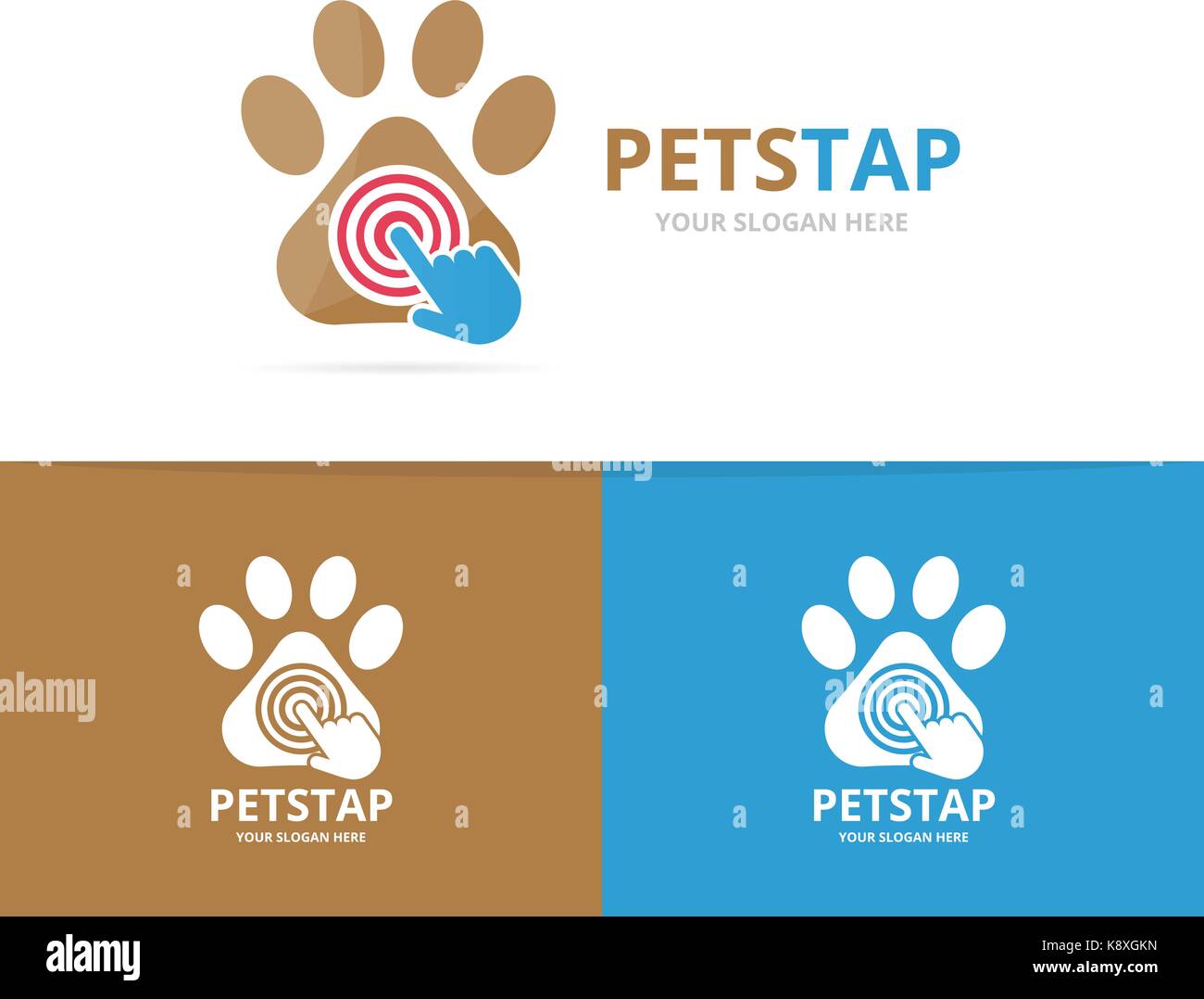 Vector paw and click logo combination. Pet and cursor symbol or icon ...