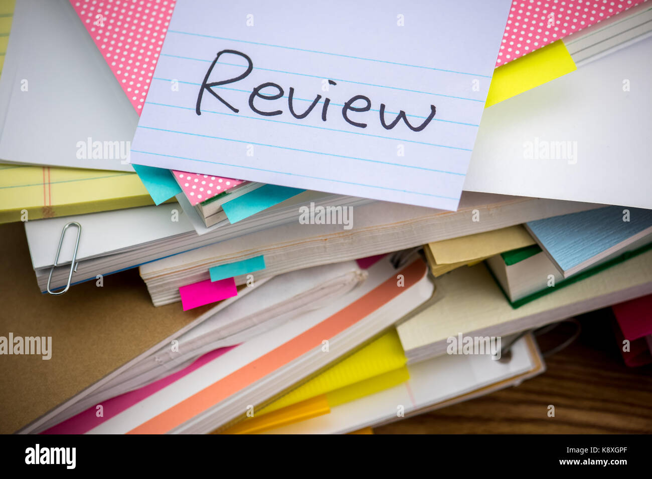 Review; The Pile of Business Documents on the Desk Stock Photo - Alamy