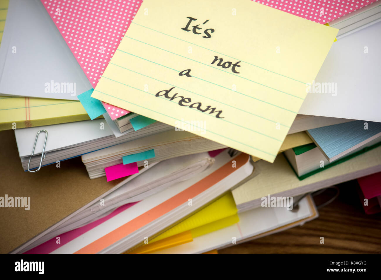 Not a Dream; The Pile of Business Documents on the Desk Stock Photo - Alamy