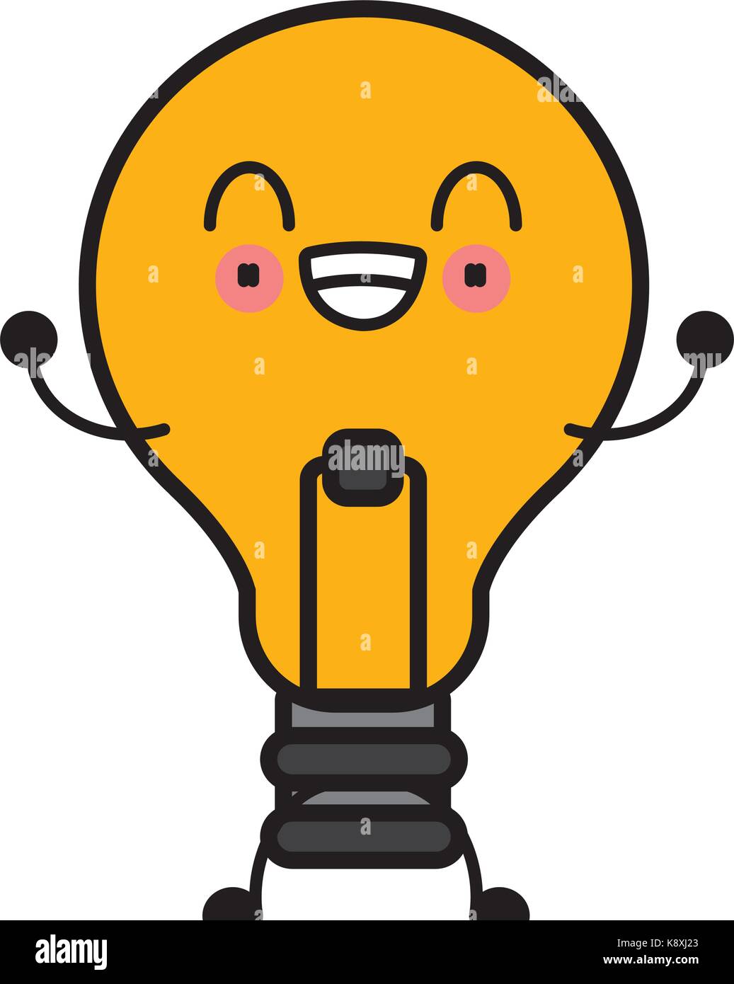Bulb light energy cute kawaii cartoon Stock Vector Image & Art - Alamy