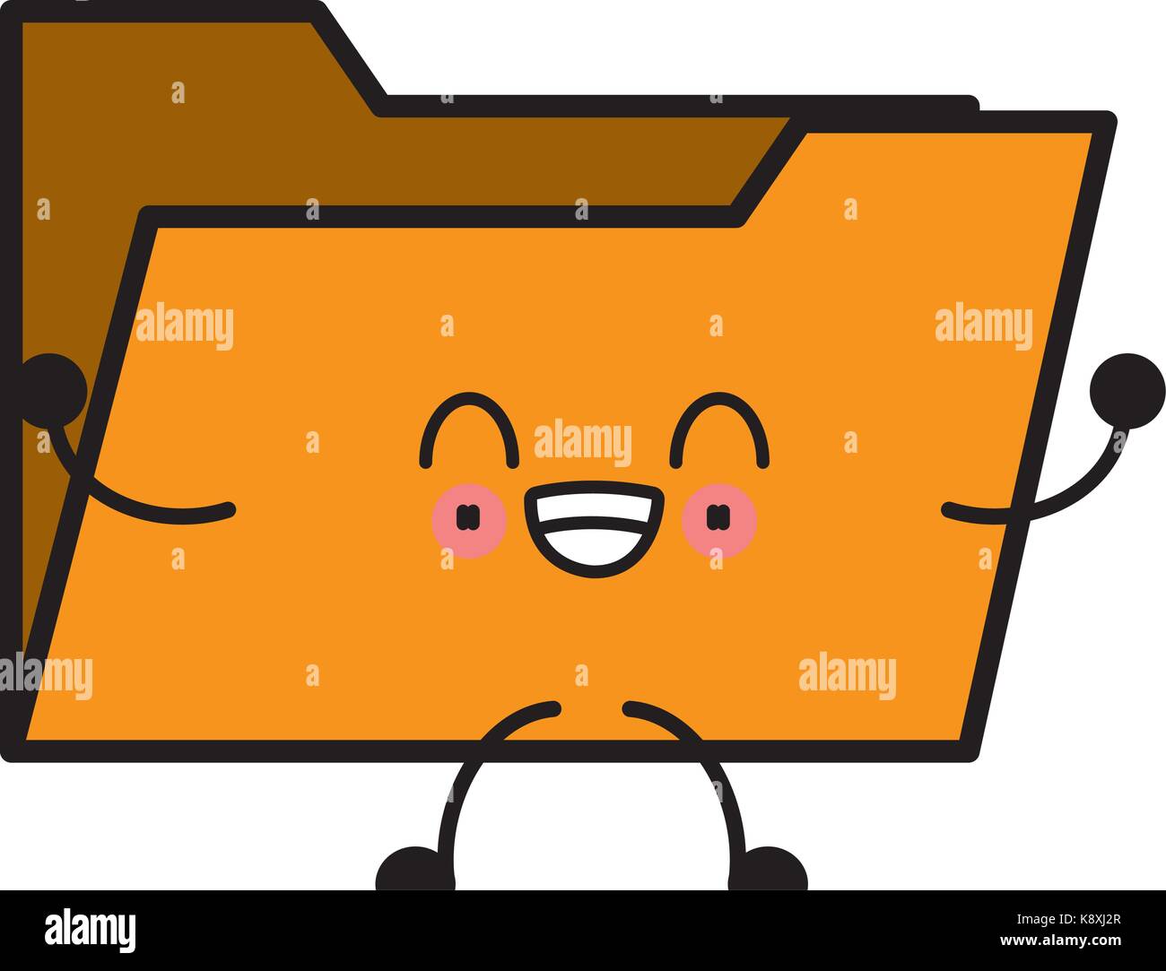 Folder open symbol cute kawaii cartoon Stock Vector Image & Art - Alamy