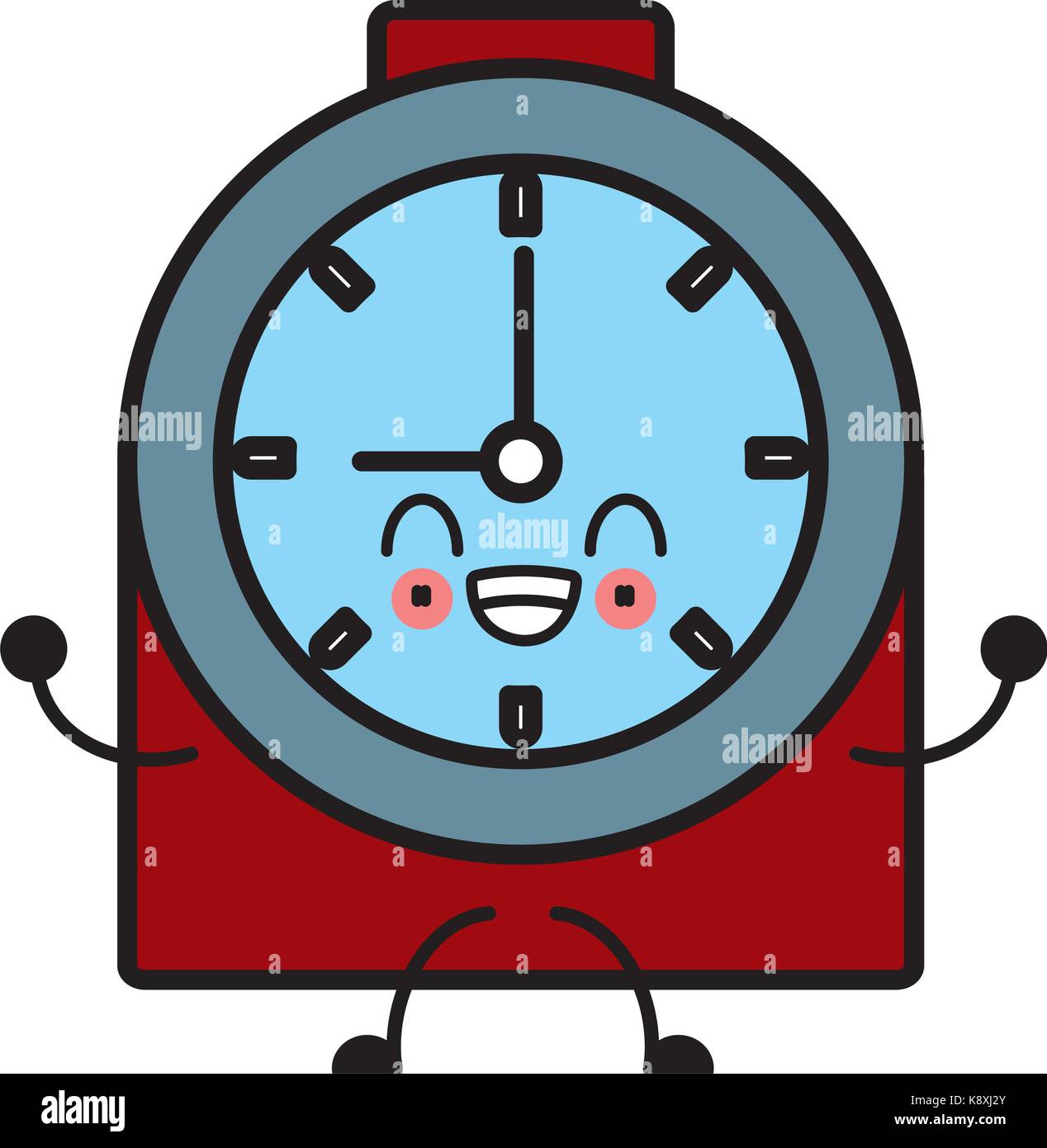 Wall clock isolated cute kawaii cartoon Stock Vector Image & Art - Alamy