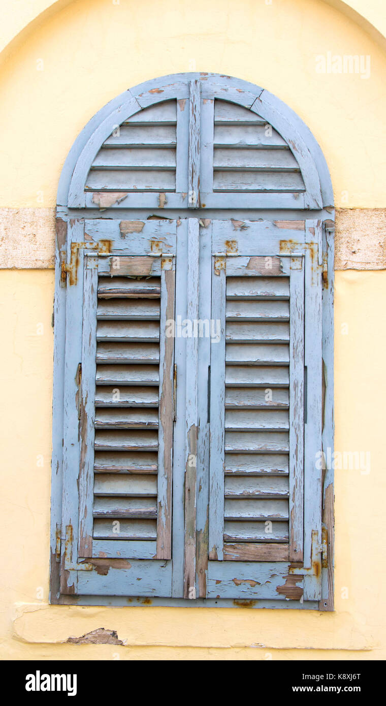 Windows of traditional house in city of Rovigno, Croatia Stock Photo ...