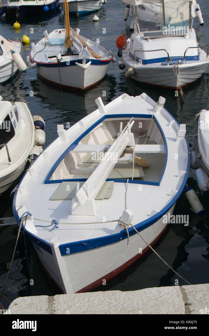 A small fishing boat in small marina Stock Photo - Alamy