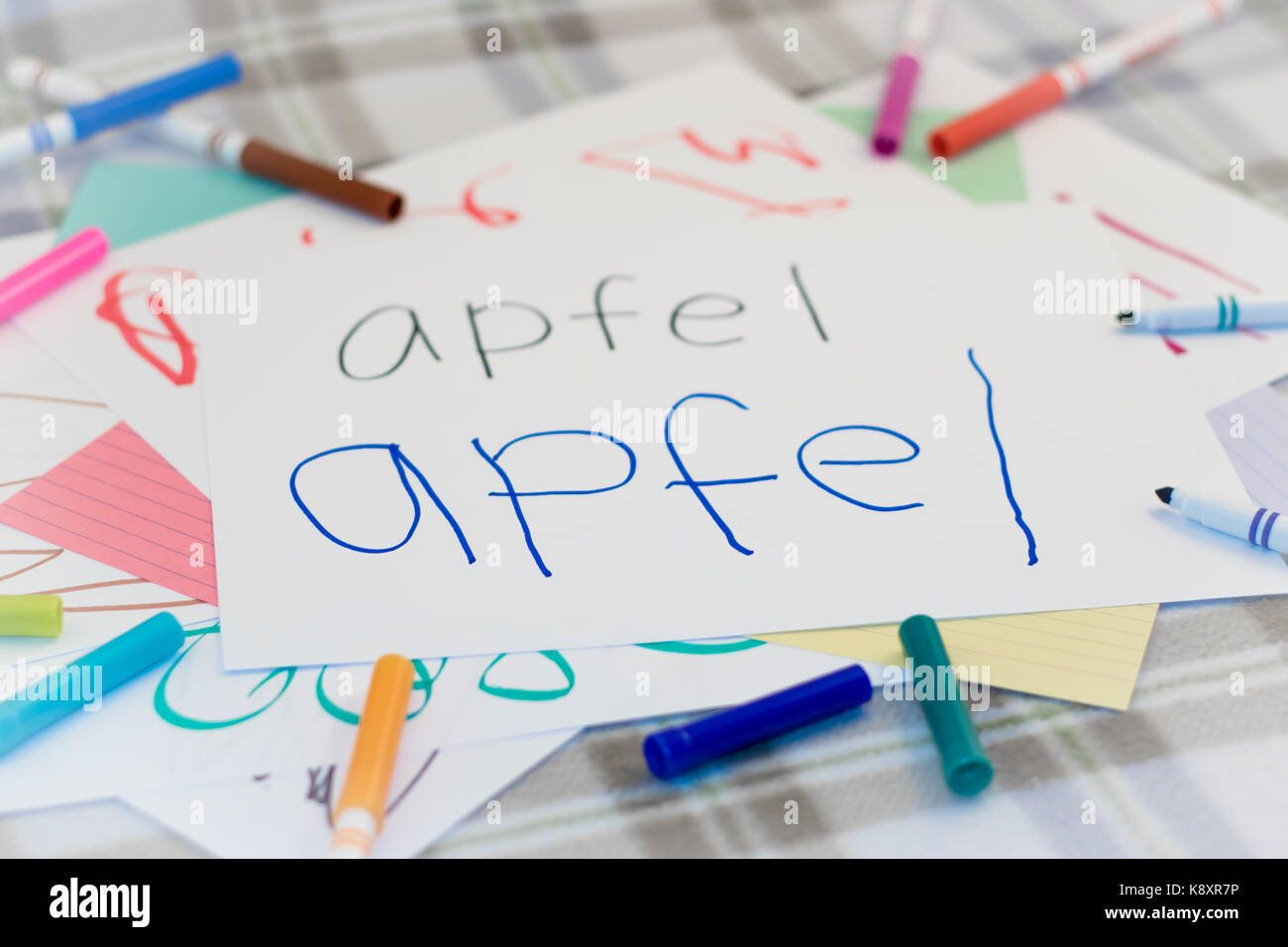 German; Kids Writing Name of the Fruits for Practice (Translation ...