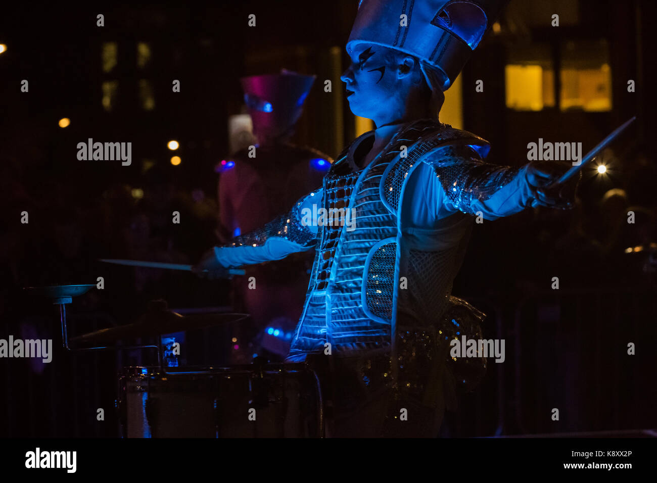 The sparks drummers drumming Stock Photo - Alamy