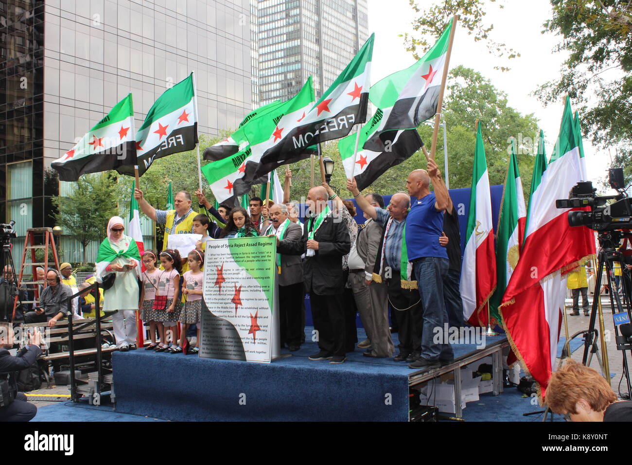 New York, United States. 20th Sep, 2017. Syrian Delegation from, Syrian ...