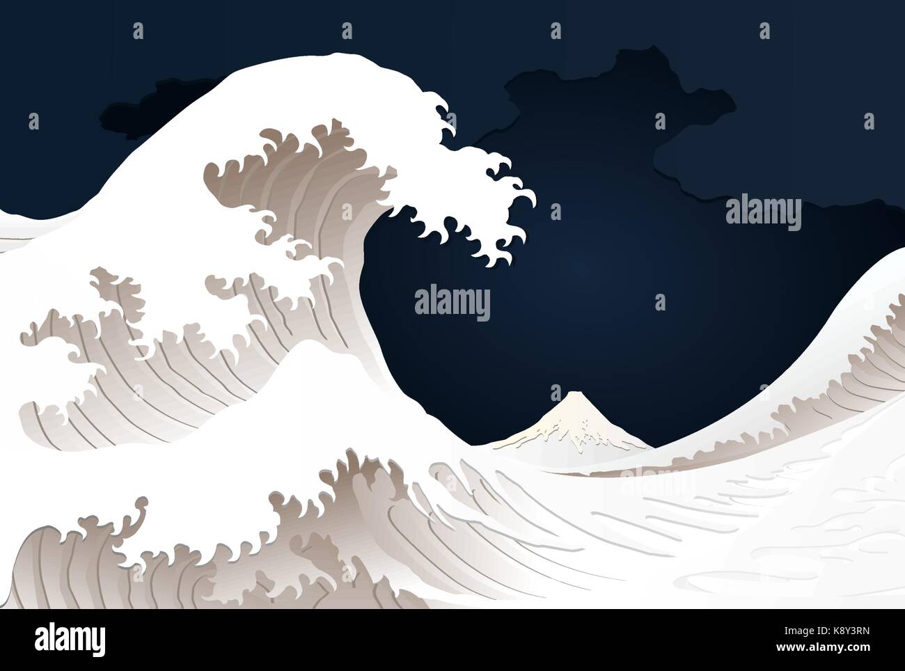 Ocean wave paper cut Stock Vector Images - Alamy