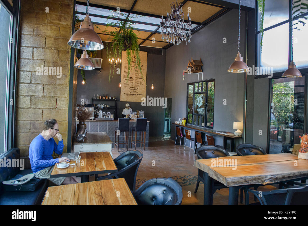 Artsy cafe in Chiang Mai, Thailand Stock Photo - Alamy