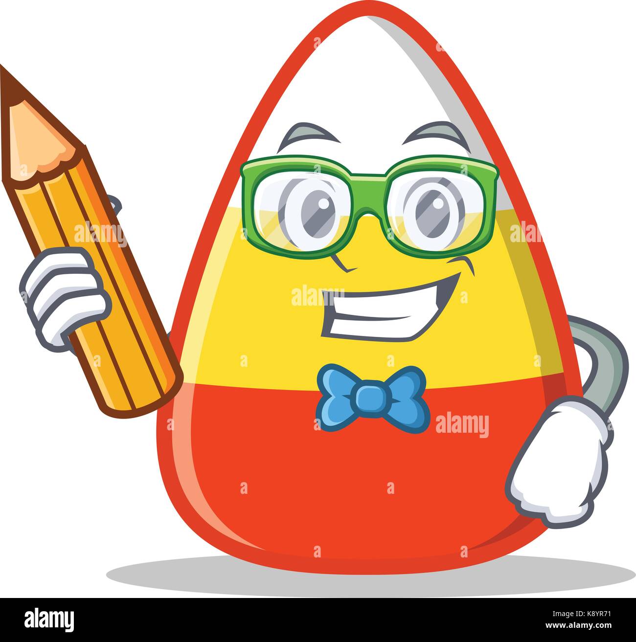 Student with pencil candy corn character cartoon Stock Vector Image ...