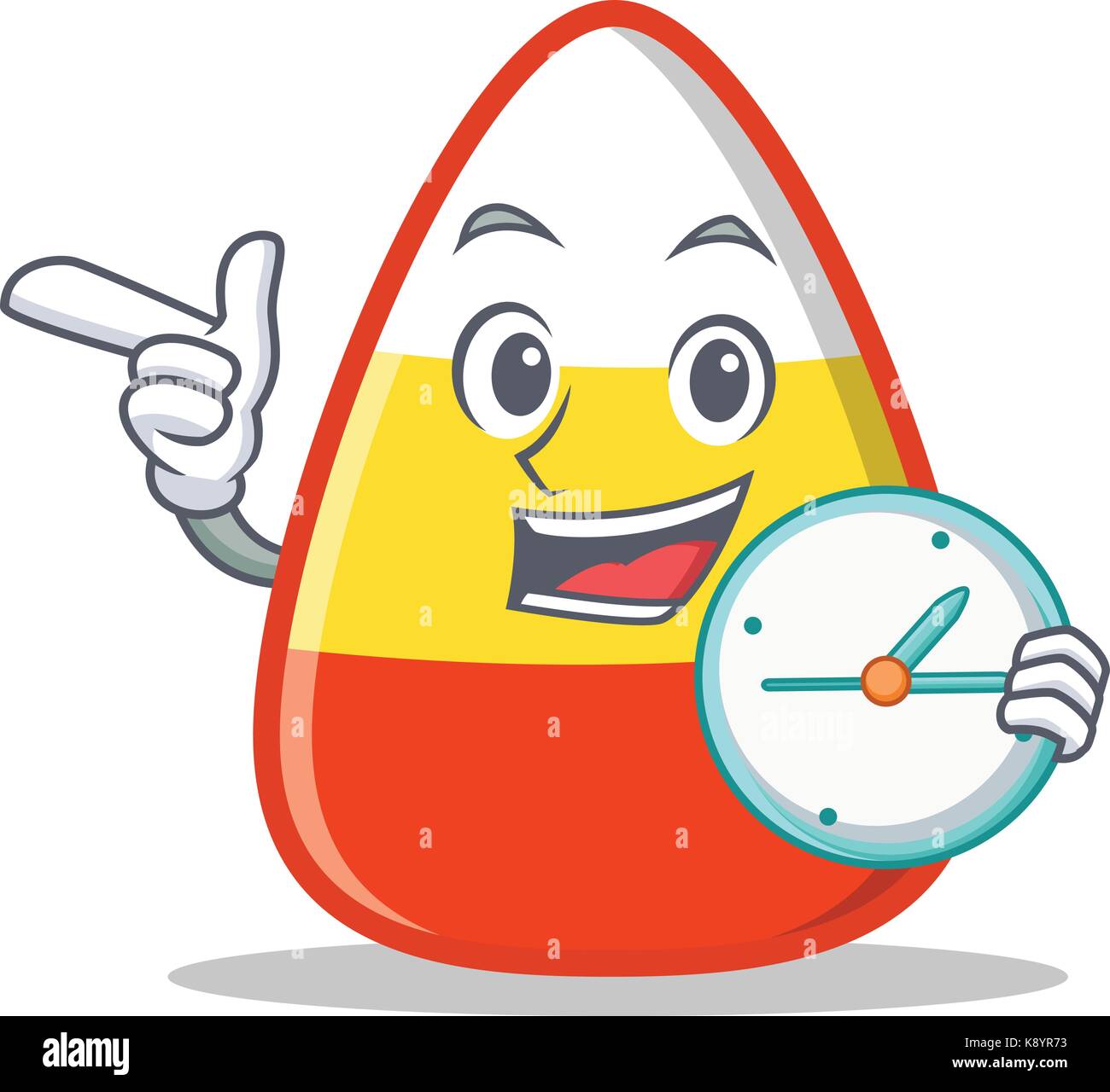With clock candy corn character cartoon Stock Vector Image & Art - Alamy