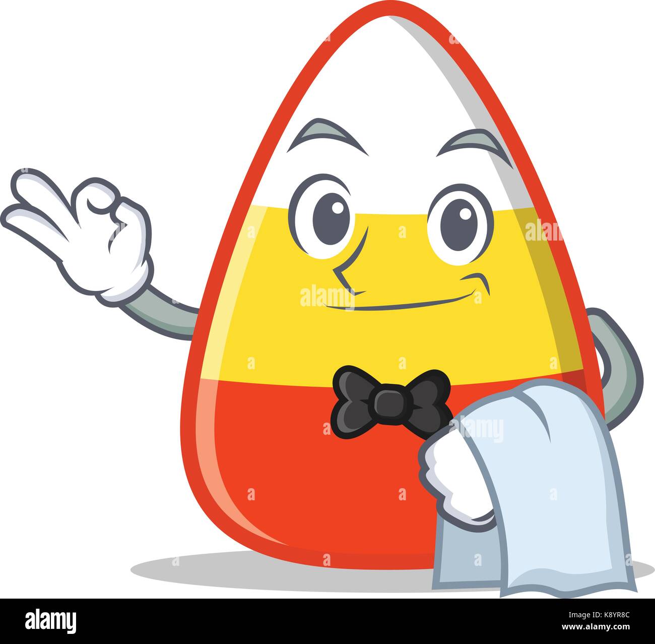 Waiter candy corn character cartoon Stock Vector Image & Art - Alamy