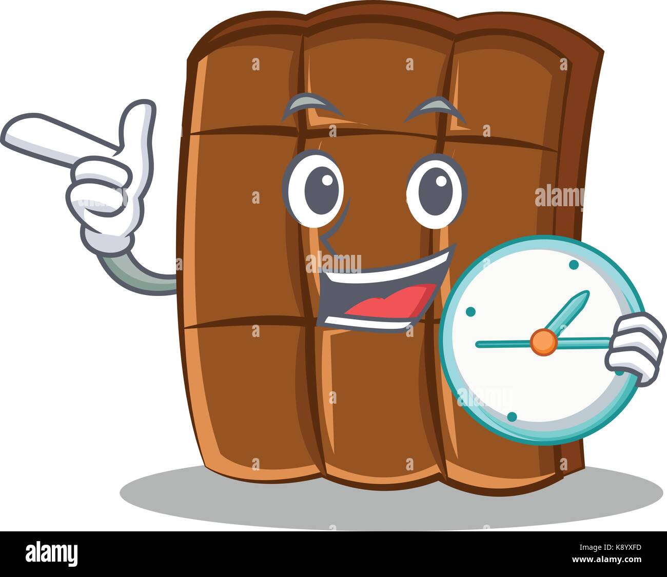 With clock chocolate character cartoon style Stock Vector Image & Art ...