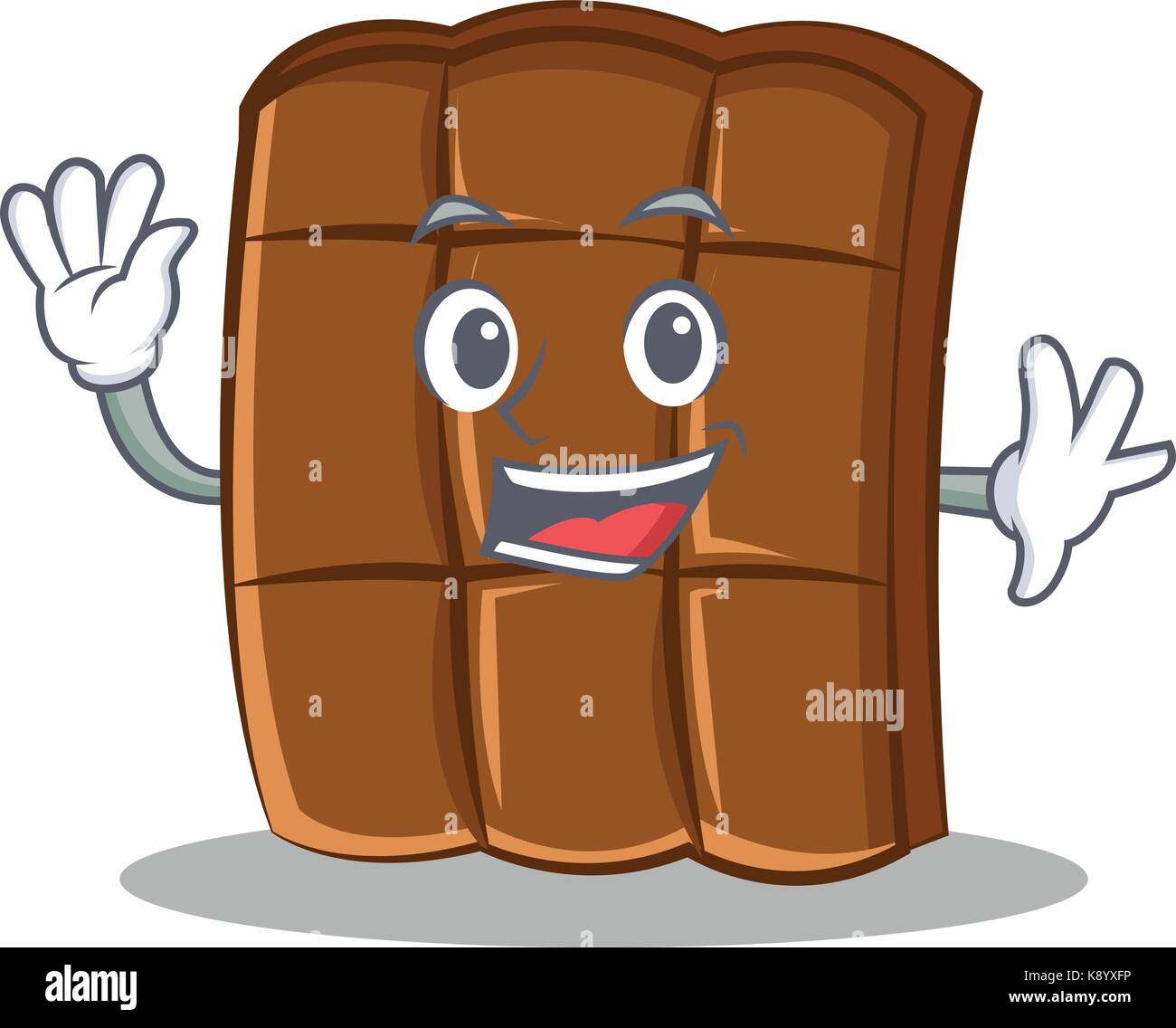 Waving chocolate character cartoon style Stock Vector Image & Art - Alamy