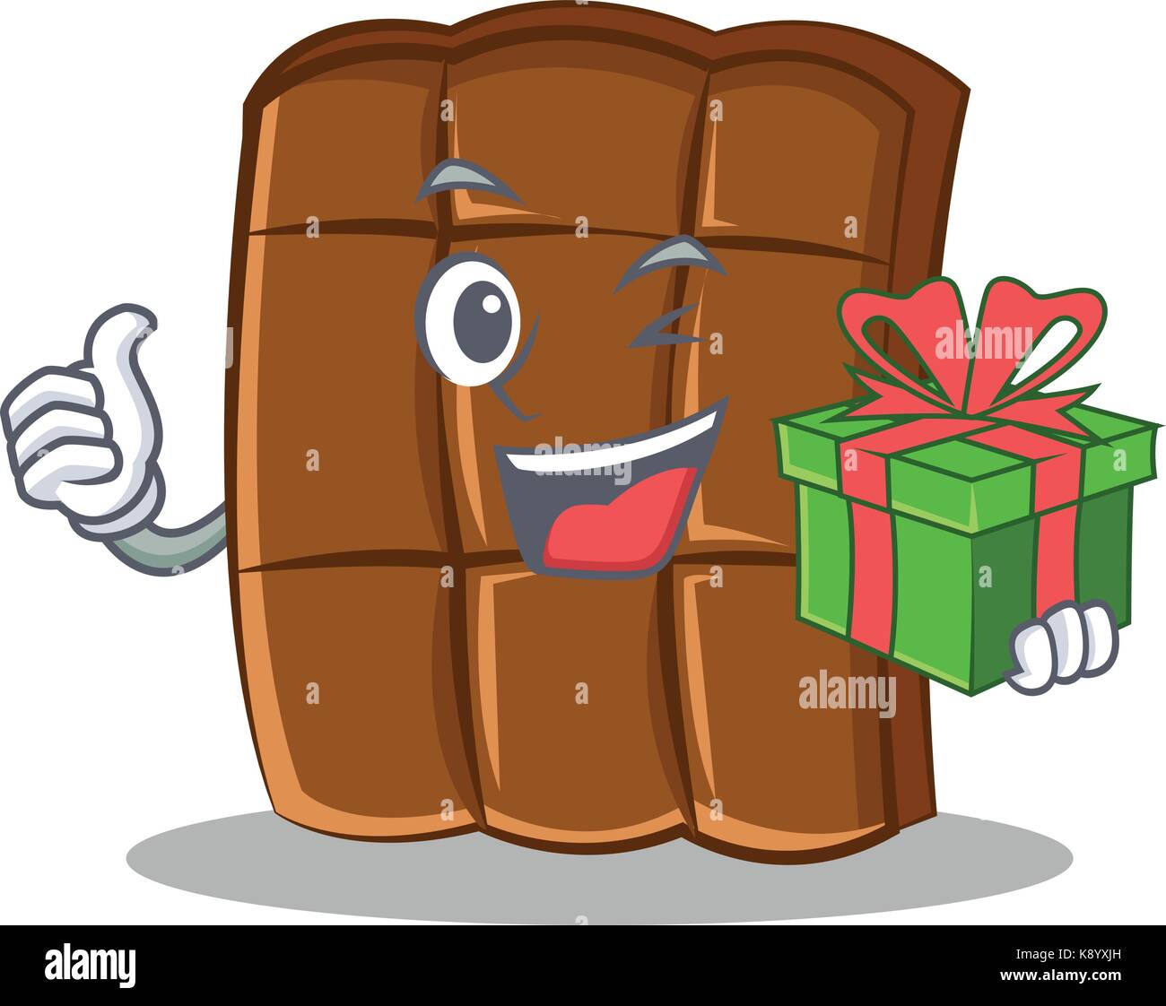 With gift chocolate character cartoon style Stock Vector Image & Art ...