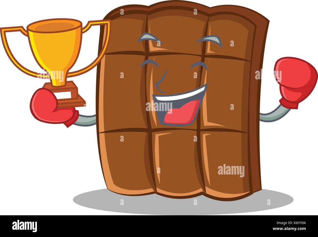 Boxing winner chocolate character cartoon style Stock Vector Image ...