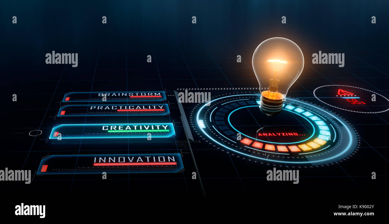 Light Bulb with Head-up Display (HUD Stock Photo - Alamy