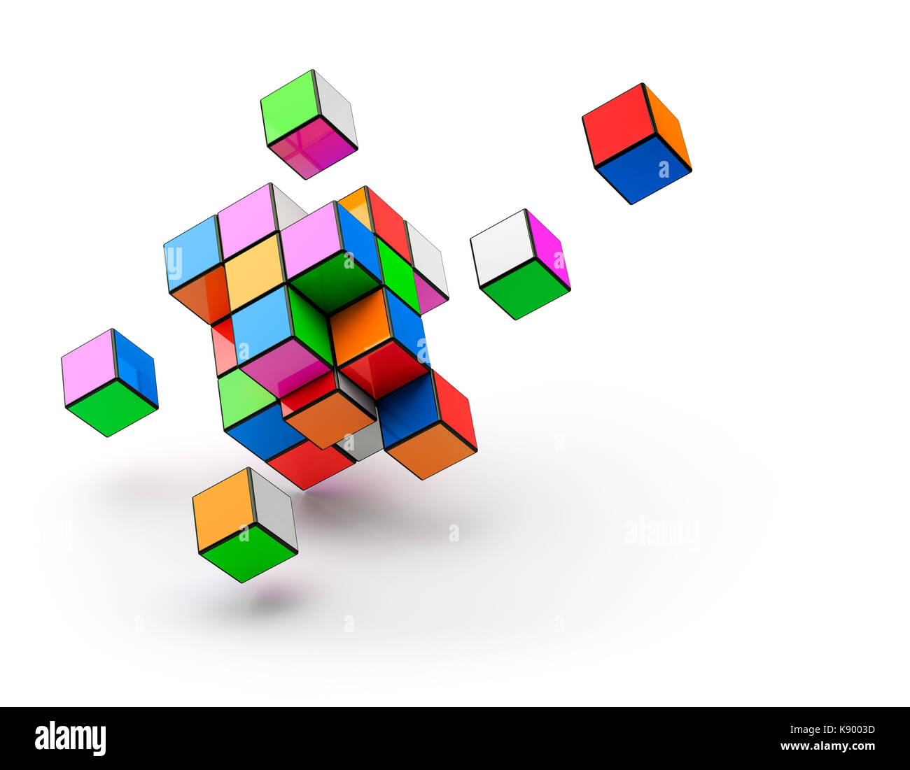 Colorful cubes isolated on white background Stock Photo - Alamy