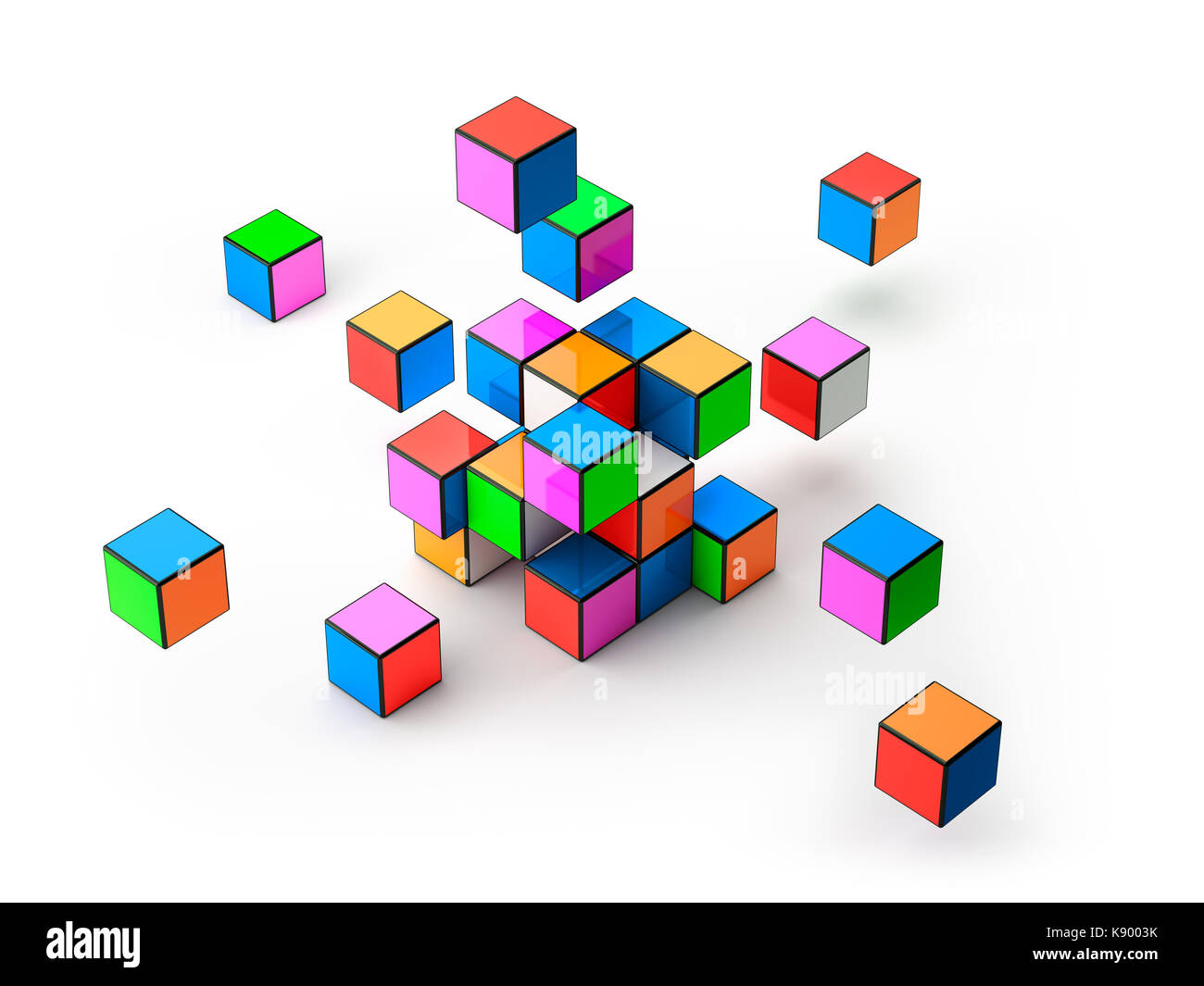 Colorful cubes isolated on white background Stock Photo - Alamy
