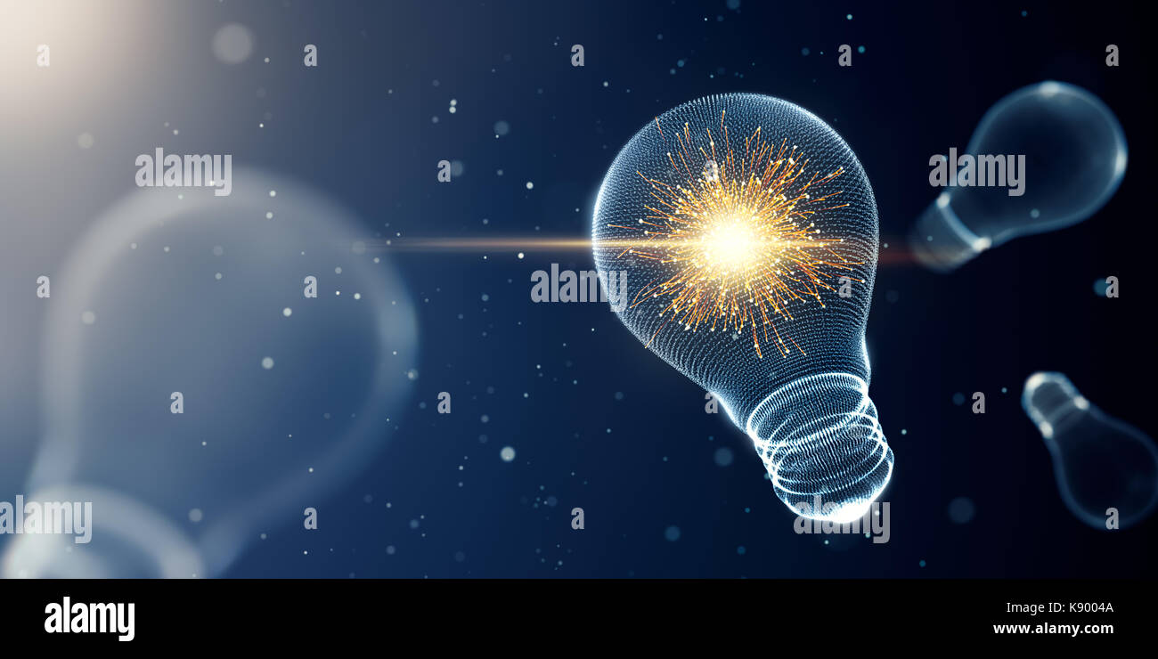 Light bulb with sparks Stock Photo - Alamy