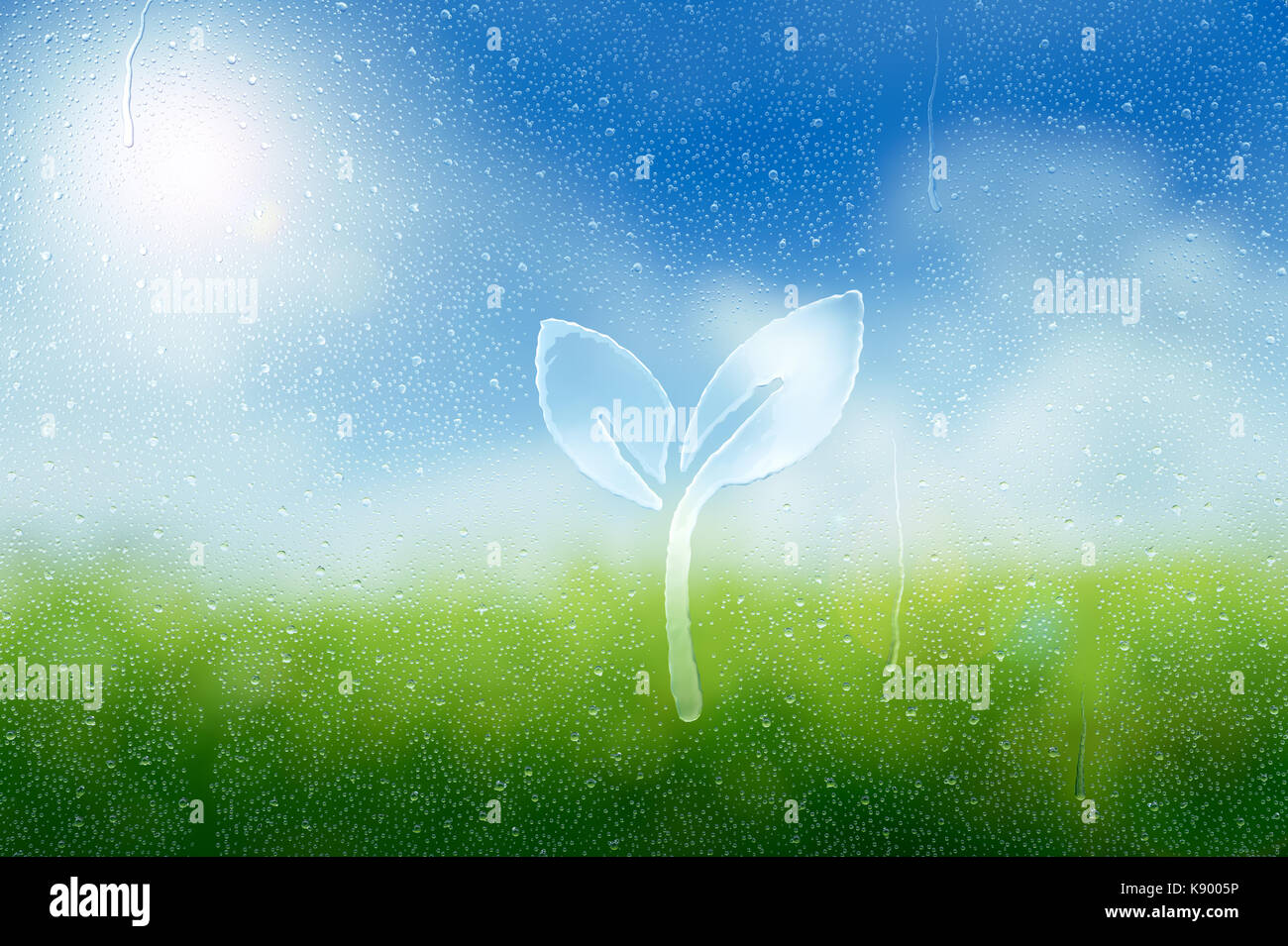 Water drop forming a plant Stock Photo - Alamy