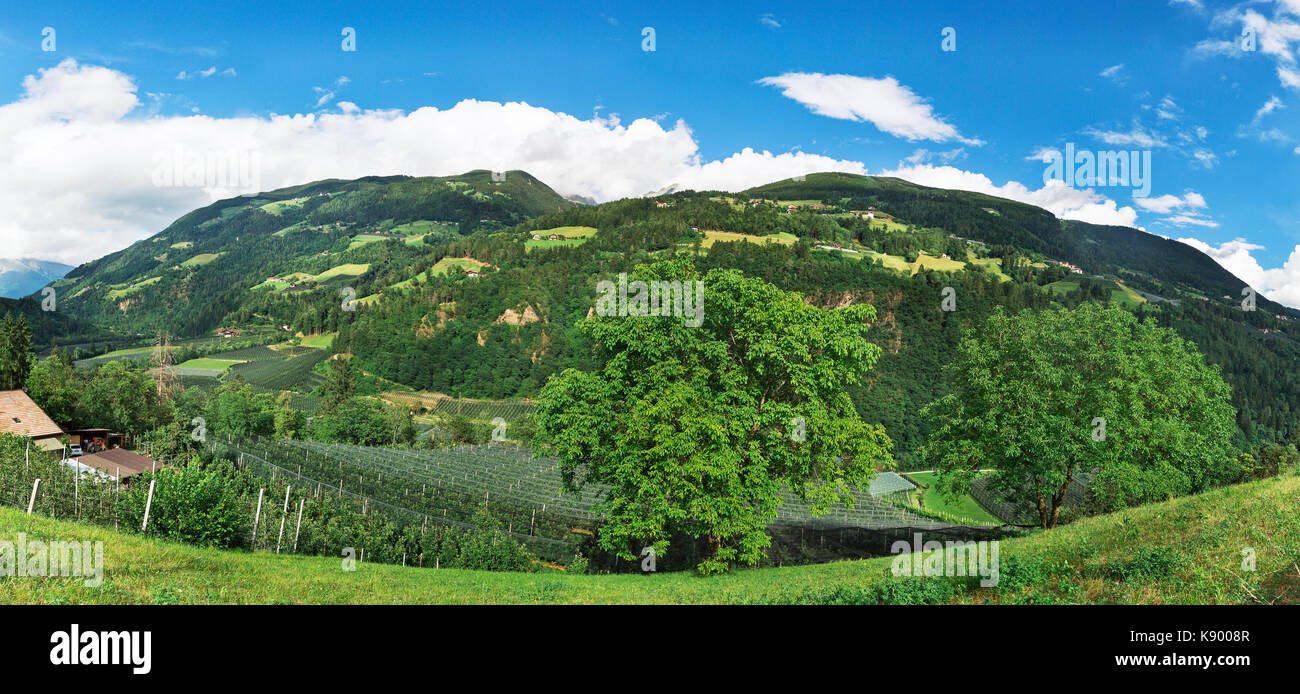 Panorama of the Italian Alps on the background of clouds Stock Photo ...