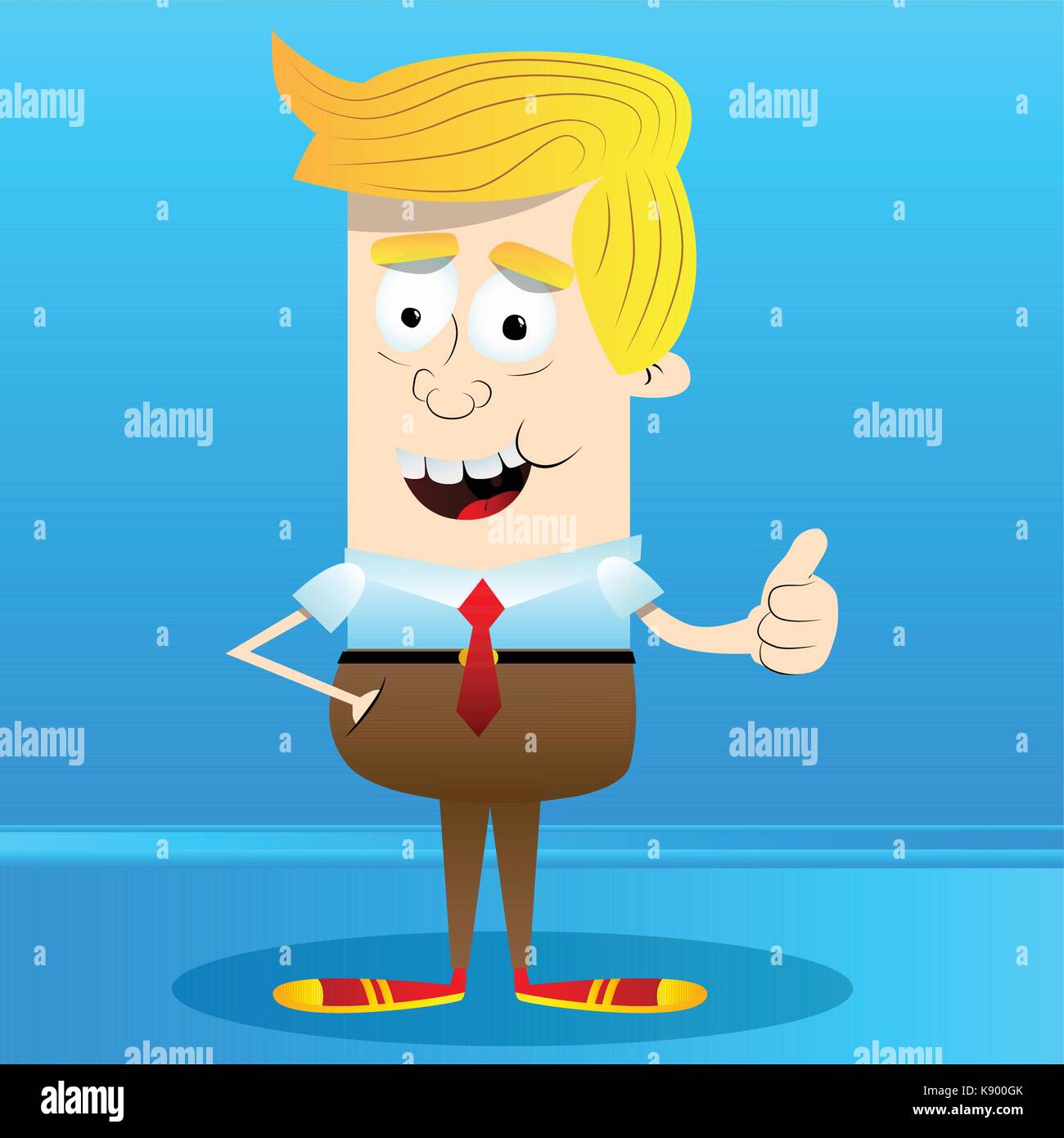 Happy Office Worker Cartoon