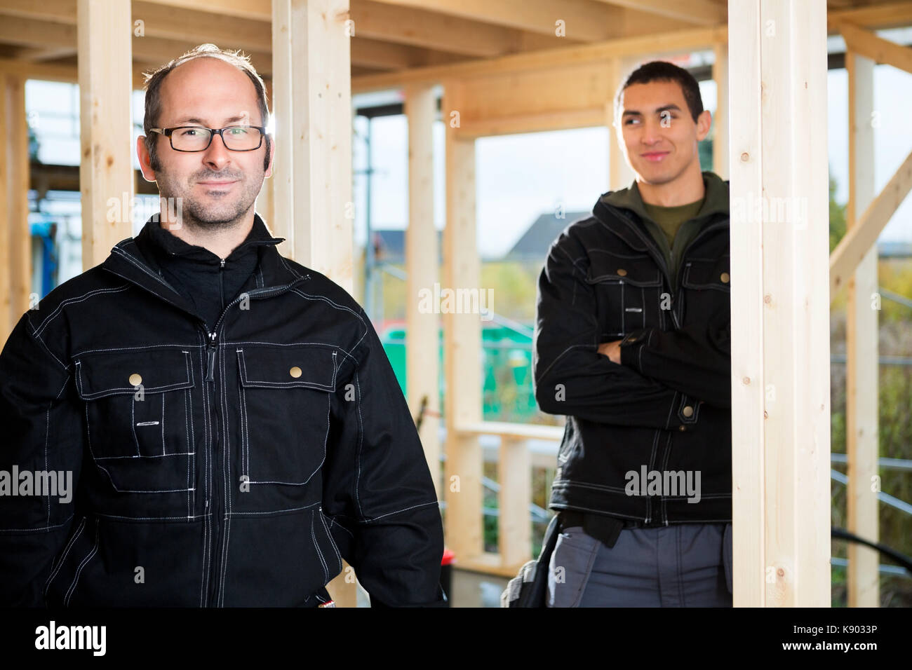 Male apprentice working carpenter in hi-res stock photography and ...
