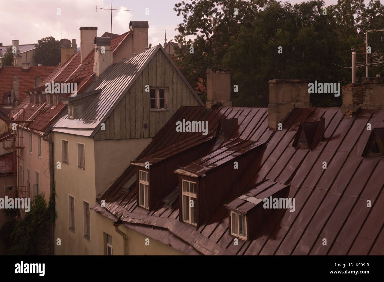 Houses in old town of Tallinn Estonia Stock Photo - Alamy