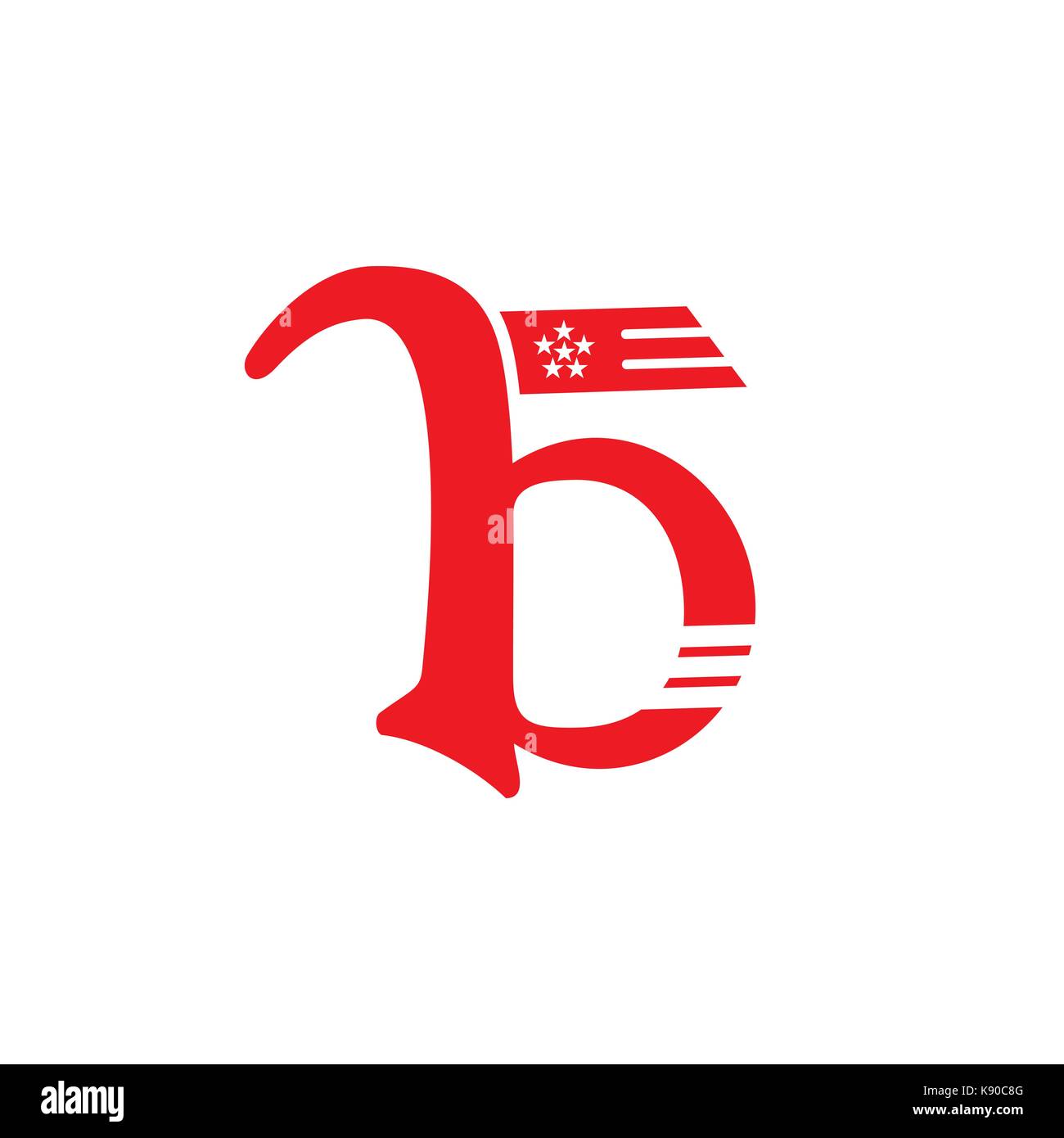 letter b with flag symbol logo vector Stock Vector Image & Art - Alamy