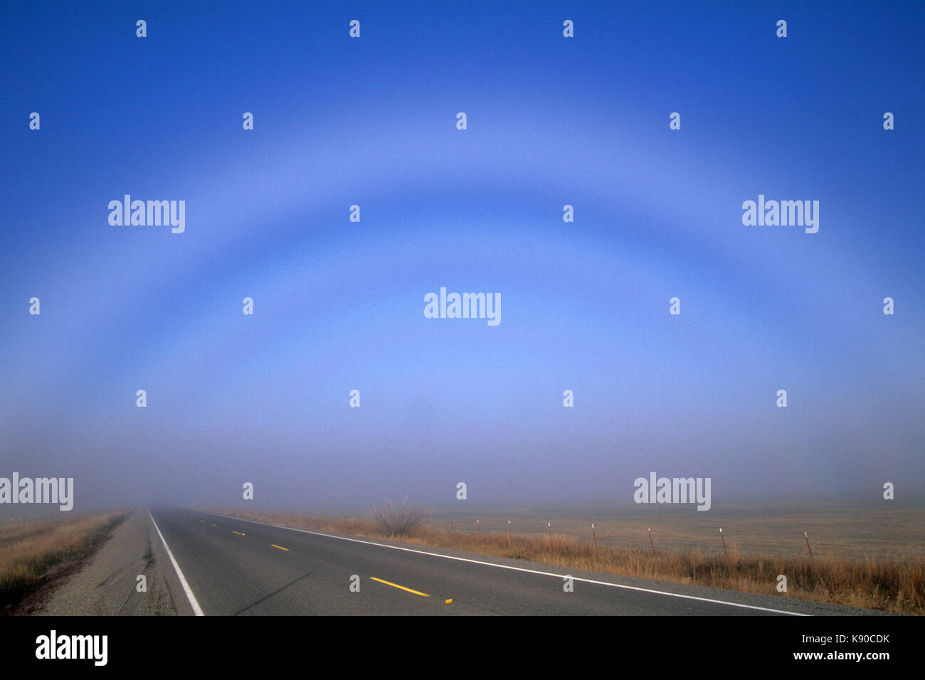 Fog rainbow, Klamath Marsh National Wildlife Refuge, Oregon Stock Photo ...