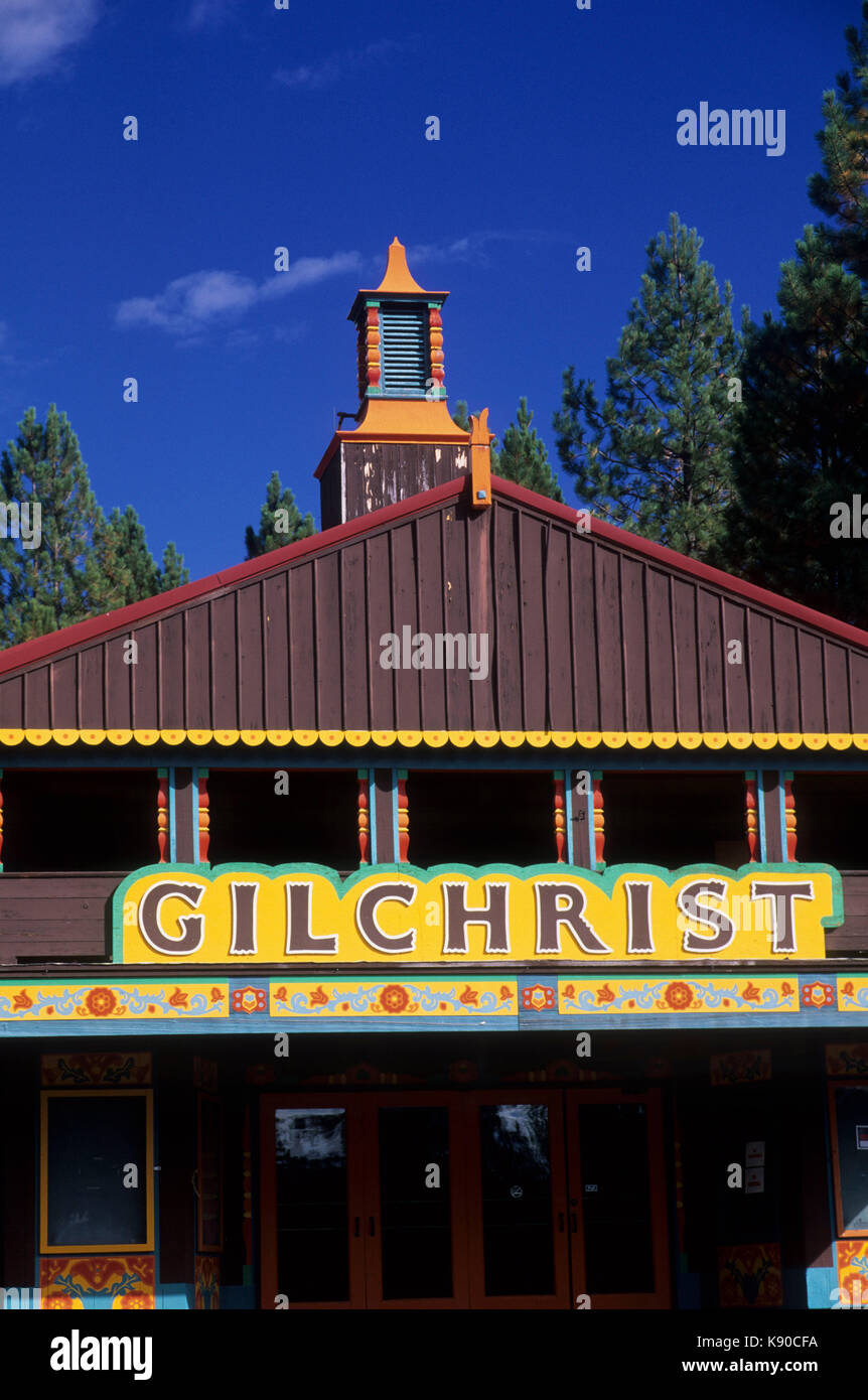 Scandinavian building, Gilchrist, Oregon Stock Photo - Alamy