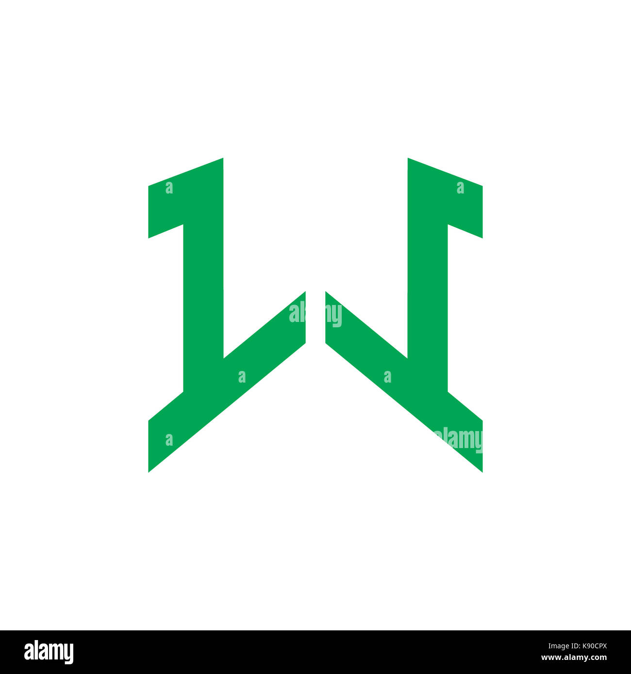 letter w number 1 logo vector Stock Photo - Alamy