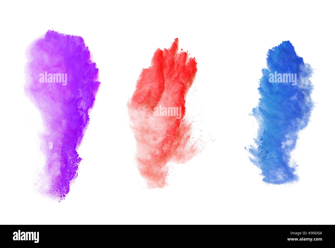 Powder explosion. Closeup of set dust particle explosion isolated on ...